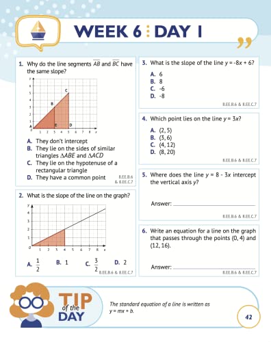 8th Grade Common Core Math: Daily Practice Workbook | 1000+ Practice Questions and Video Explanations | Argo Brothers (Next Generation Learning Standards Aligned (NGSS))