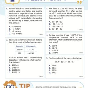 7th Grade Common Core Math: Daily Practice Workbook - Part I: Multiple Choice | 1000+ Practice Questions and Video Explanations | Argo Brothers (Next Generation Learning Standards Aligned (NGSS))