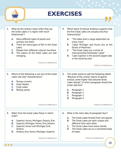 6th Grade Common Core ELA (English Language Arts): Daily Practice Workbook | 300+ Practice Questions and Video Explanations | Common Core State ... Standards Aligned (NGSS) ELA Workbooks)