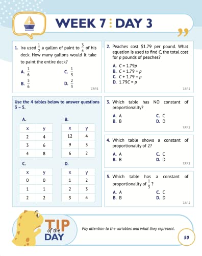 7th Grade Common Core Math: Daily Practice Workbook - Part I: Multiple Choice | 1000+ Practice Questions and Video Explanations | Argo Brothers (Next Generation Learning Standards Aligned (NGSS))