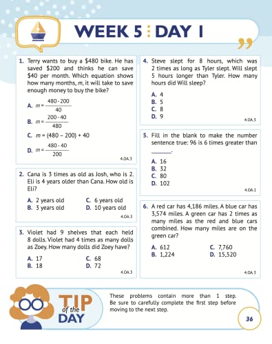 4th Grade Common Core Math: Daily Practice Workbook - Part I: Multiple Choice | 1000+ Practice Questions and Video Explanations | Argo Brothers (Next Generation Learning Standards Aligned (NGSS))