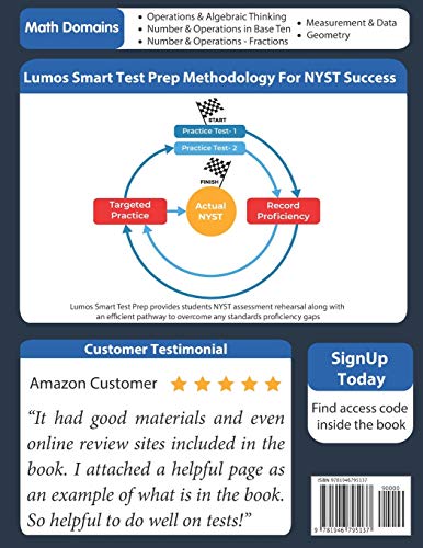 New York State Test Prep: 5th Grade Math Practice Workbook and Full-length Online Assessments: NYST Study Guide (NYST by Lumos Learning)