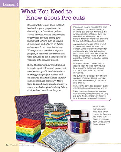 First-Time Quiltmaking, Second Edition, Revised & Expanded: Learning to Quilt in Six Easy Lessons (Landauer) 7 Simple Projects and Easy-to-Follow, Clearly Illustrated Instructions for Beginners