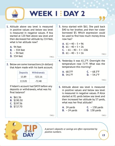 7th Grade Common Core Math: Daily Practice Workbook - Part I: Multiple Choice | 1000+ Practice Questions and Video Explanations | Argo Brothers (Next Generation Learning Standards Aligned (NGSS))