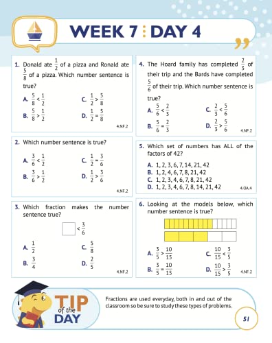 4th Grade Common Core Math: Daily Practice Workbook - Part I: Multiple Choice | 1000+ Practice Questions and Video Explanations | Argo Brothers (Next Generation Learning Standards Aligned (NGSS))