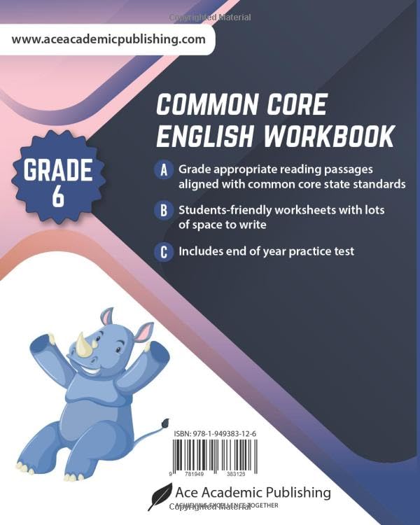 Common Core English Workbook: Grade 6 English