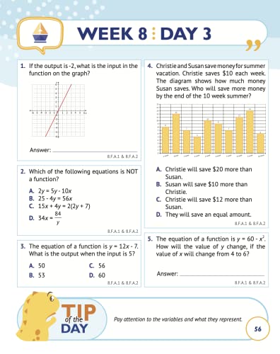 8th Grade Common Core Math: Daily Practice Workbook | 1000+ Practice Questions and Video Explanations | Argo Brothers (Next Generation Learning Standards Aligned (NGSS))