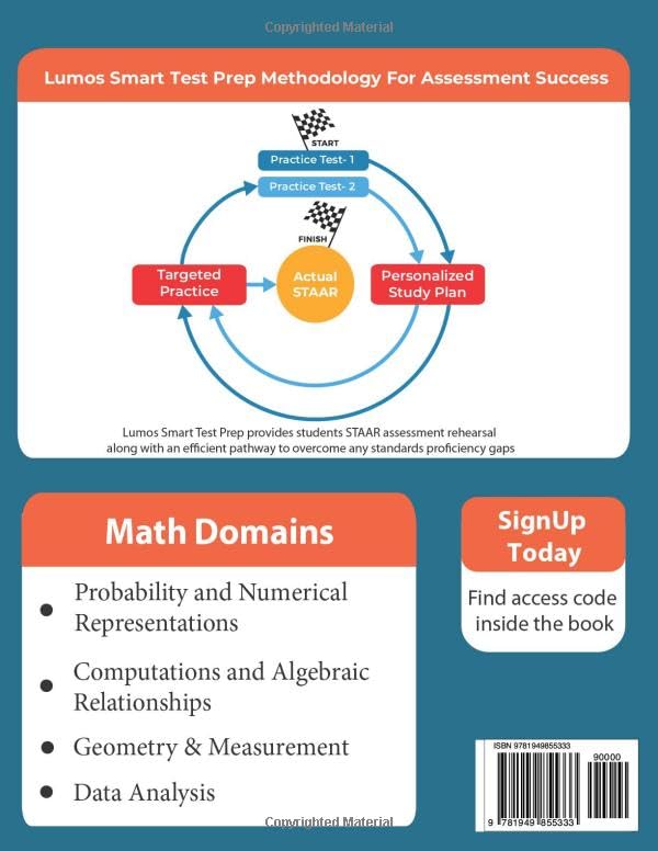 TEXAS STAAR Test Prep: 7th Grade Math Practice Workbook and Full-length Online Assessments: STAAR Study Guide (STAAR Redesign by Lumos Learning)