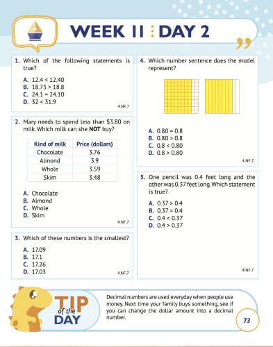 4th Grade Common Core Math: Daily Practice Workbook - Part I: Multiple Choice | 1000+ Practice Questions and Video Explanations | Argo Brothers (Next Generation Learning Standards Aligned (NGSS))