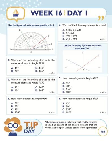 4th Grade Common Core Math: Daily Practice Workbook - Part I: Multiple Choice | 1000+ Practice Questions and Video Explanations | Argo Brothers (Next Generation Learning Standards Aligned (NGSS))