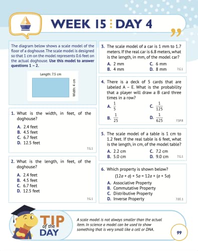 7th Grade Common Core Math: Daily Practice Workbook - Part I: Multiple Choice | 1000+ Practice Questions and Video Explanations | Argo Brothers (Next Generation Learning Standards Aligned (NGSS))