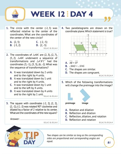 8th Grade Common Core Math: Daily Practice Workbook | 1000+ Practice Questions and Video Explanations | Argo Brothers (Next Generation Learning Standards Aligned (NGSS))