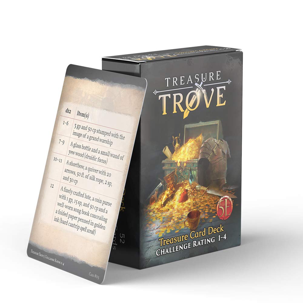 Nord Games Dungeons and Dragons 5th Edition Deck of Cards – Treasure Trove Level 1-4 52 Cards - Games for Adults and Kids – DND Books – Gaming Accessories - Compatible with D&D 5e