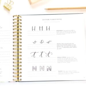 Pretty Simple Lettering: A Step-by-Step Hand Lettering and Modern Calligraphy Workbook for Beginners (Premium Spiral-Bound Hardcover)