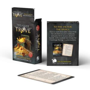 Nord Games Dungeons and Dragons 5th Edition Deck of Cards – Treasure Trove Level 1-4 52 Cards - Games for Adults and Kids – DND Books – Gaming Accessories - Compatible with D&D 5e