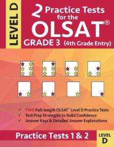 2 practice tests for the olsat grade 3 (4th grade entry) level d: gifted and talented test prep for grade 3 otis lennon school ability test