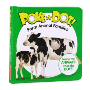 melissa & doug children’s book – poke-a-dot: farm animal families (board book with buttons to pop)