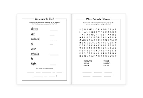 Handwriting Practice Book for Kids (Silly Sentences): Penmanship and Writing Workbook for Kindergarten, 1st, 2nd, 3rd and 4th Grade: Learn and Laugh by Tracing Letters, Sight Words and Funny Phrases