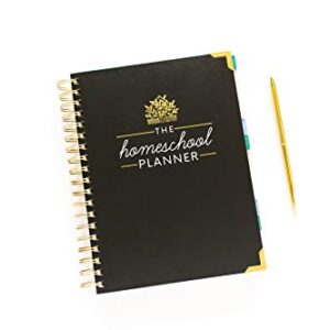 The Homeschool Planner: Beautiful and Undated with Monthly Tabs | To Do List, Goals, Meal Planning & Academic Tools | Homeschooling, Distance Learning & Family Organizer | Gold Spiral