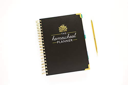 The Homeschool Planner: Beautiful and Undated with Monthly Tabs | To Do List, Goals, Meal Planning & Academic Tools | Homeschooling, Distance Learning & Family Organizer | Gold Spiral