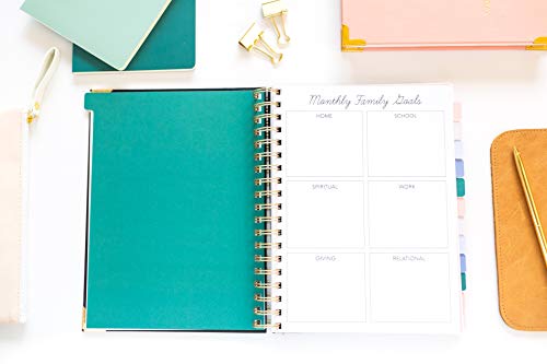 The Homeschool Planner: Beautiful and Undated with Monthly Tabs | To Do List, Goals, Meal Planning & Academic Tools | Homeschooling, Distance Learning & Family Organizer | Gold Spiral