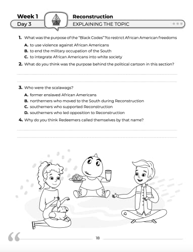 8th Grade Social Studies: Daily Practice Workbook | 20 Weeks of Fun Activities | History | Civic and Government | Geography | Economics | + Video Explanations for Each Question