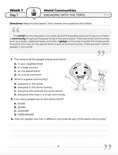 3rd Grade Social Studies: Daily Practice Workbook | 20 Weeks of Fun Activities | History | Civic and Government | Geography | Economics | + Video ... Each Question (Social Studies by ArgoPrep)