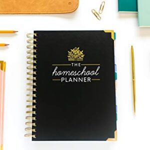 The Homeschool Planner: Beautiful and Undated with Monthly Tabs | To Do List, Goals, Meal Planning & Academic Tools | Homeschooling, Distance Learning & Family Organizer | Gold Spiral