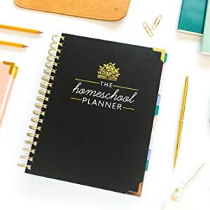 The Homeschool Planner: Beautiful and Undated with Monthly Tabs | To Do List, Goals, Meal Planning & Academic Tools | Homeschooling, Distance Learning & Family Organizer | Gold Spiral