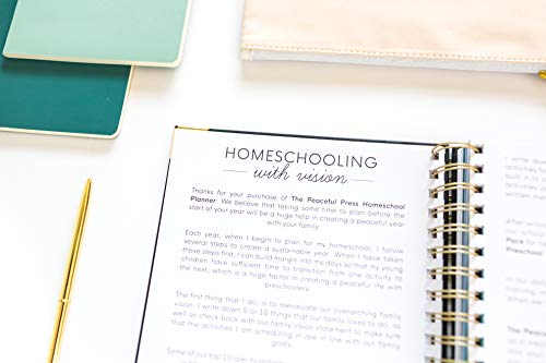 The Homeschool Planner: Beautiful and Undated with Monthly Tabs | To Do List, Goals, Meal Planning & Academic Tools | Homeschooling, Distance Learning & Family Organizer | Gold Spiral