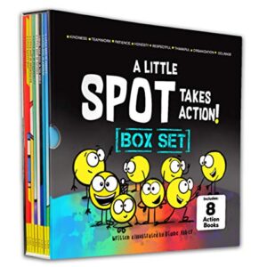 A Little SPOT Takes Action! 8 Book Box Set (Books 9-16: Kindness, Responsibility, Patience, Respect, Honesty, Organization, Diversity, & Safety)