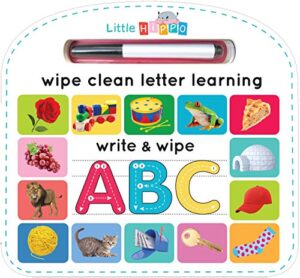 write & wipe abc - children's novelty learning board book - wipe clean - alphabet - educational