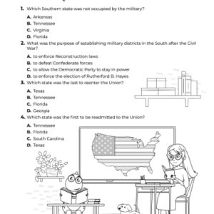 8th Grade Social Studies: Daily Practice Workbook | 20 Weeks of Fun Activities | History | Civic and Government | Geography | Economics | + Video Explanations for Each Question