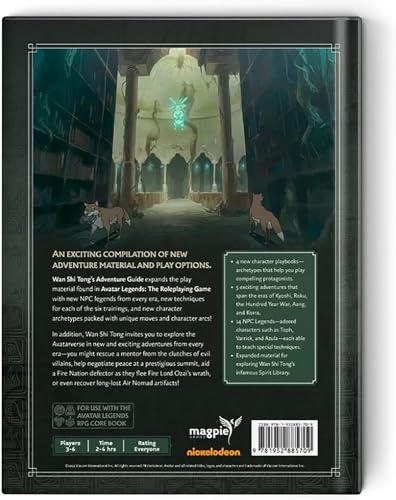 Magpie Games Wan Shi Tong's Adventure Guide - Avatar Legends: The Roleplaying Game expansion, hardcover tabletop RPG rulebook, full-color, Avatar Legends iconic and original art, silk bookmarks