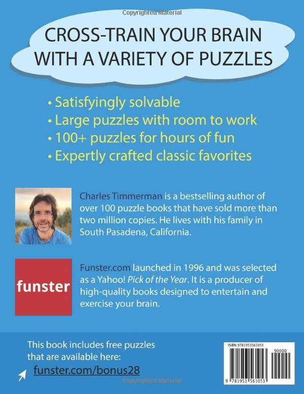 Funster Healthy Brain Activity Book - Large Print Easy Puzzles for Adults: 100+ Puzzles: Word Search, Sudoku, Crosswords, and much more