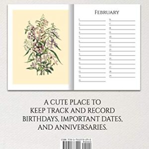 Birthday Calendar: Botanical Prints Hardcover Monthly Daily Desk Diary Organizer for Birthdays, Important Dates, Anniversaries, Special Days