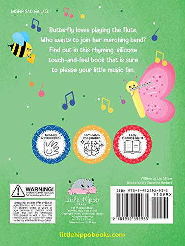 Butterfly's Marching Band - Silicone Touch and Feel Board Book - Sensory Board Book