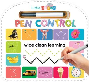 write & wipe pen control - children's novelty learning board book - wipe clean - educational