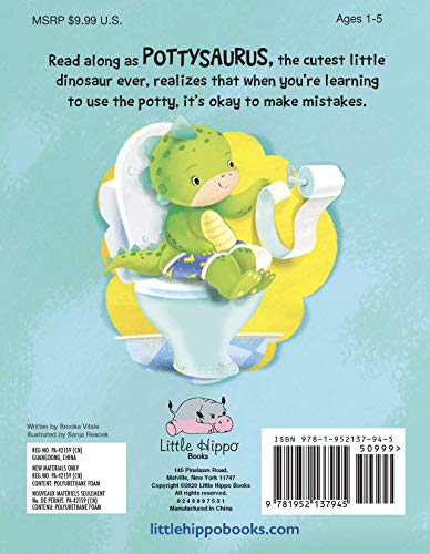 Pottysaurus - Children's Padded Board Book - Potty Training