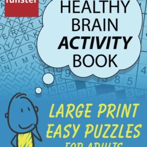 Funster Healthy Brain Activity Book - Large Print Easy Puzzles for Adults: 100+ Puzzles: Word Search, Sudoku, Crosswords, and much more