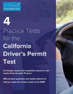 4 practice tests for the california driver's permit test: 184 practice questions and study materials