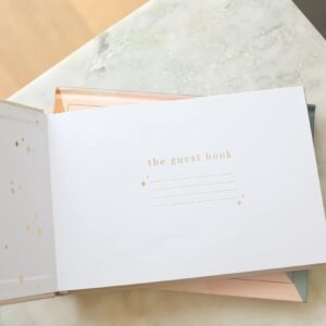 Guest Book: Beautiful Keepsake for Life’s Special Events - Sign In Book for Wedding Reception, Baby Shower, Funeral and Vacation Home - 100 Pages, Ribbon Bookmark and Gold Foil