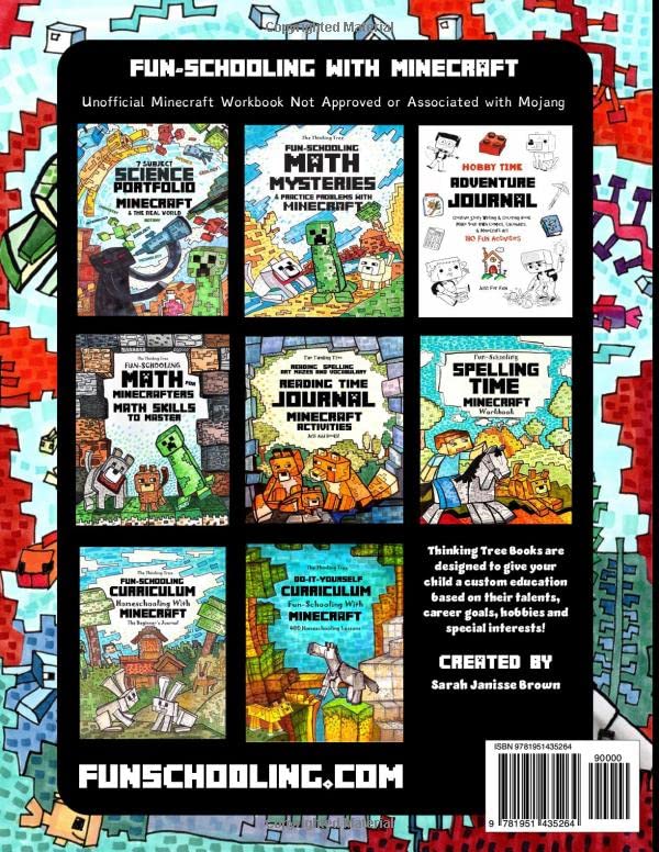 Writing Time Workbook - Creative Writing Prompts & Vocabulary Building Exercises - Number Games and Comics: Fun-Schooling with Minecraft - 3rd, 4th, ... Homeschooling Workbooks by Thinking Tree)