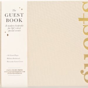 Guest Book: Beautiful Keepsake for Life’s Special Events - Sign In Book for Wedding Reception, Baby Shower, Funeral and Vacation Home - 100 Pages, Ribbon Bookmark and Gold Foil