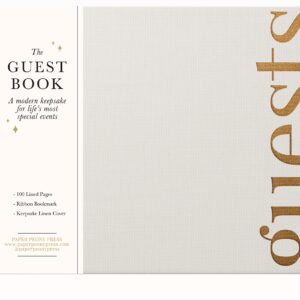 Guest Book: Beautiful Keepsake for Life’s Special Events - Sign In Book for Wedding Reception, Baby Shower, Funeral and Vacation Home - 100 Pages, Ribbon Bookmark and Gold Foil