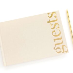 Guest Book: Beautiful Keepsake for Life’s Special Events - Sign In Book for Wedding Reception, Baby Shower, Funeral and Vacation Home - 100 Pages, Ribbon Bookmark and Gold Foil