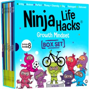 Ninja Life Hacks Growth Mindset 8 Book Box Set (Books 9-16: Perfect, Money, Anxious, Gritty, Dishonest, Shy, Unplugged, Diversity)