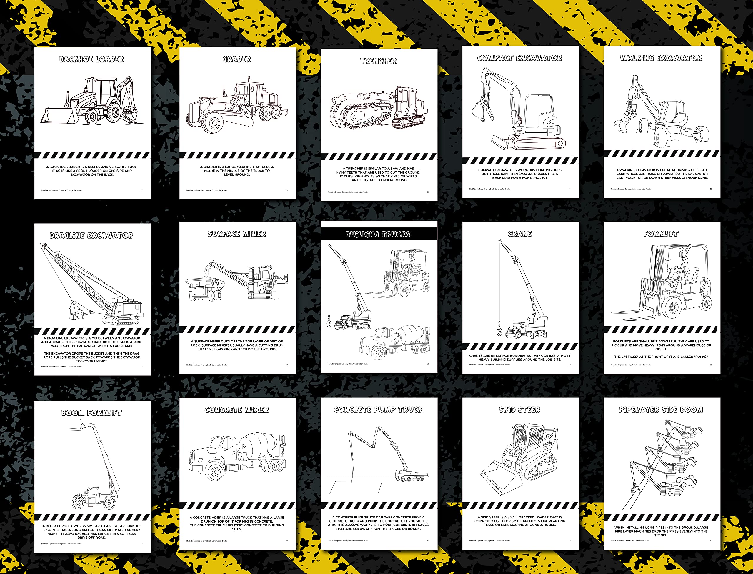 The Little Engineer Coloring Book - Construction Trucks: Fun and Educational Construction Truck Coloring Book for Preschool and Elementary Children