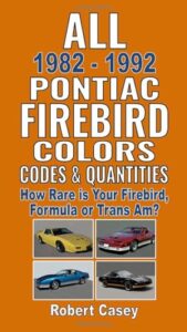 all 1982-1992 pontiac firebird colors, codes & quantities: how rare is your firebird, formula, or trans am?