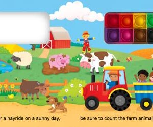 Farm Counting Adventure - Children's Touch and Pop Board Book with Fidget Pop Toy